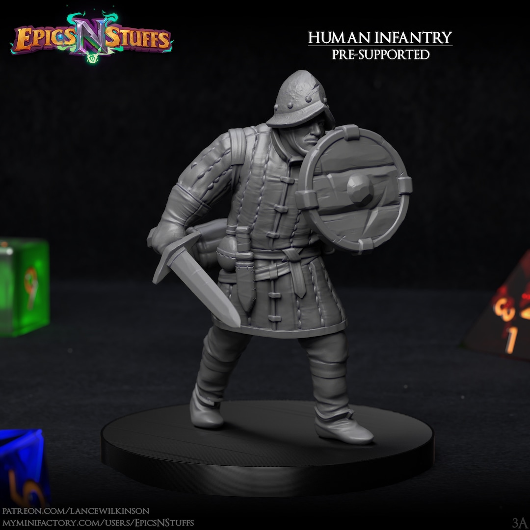 Human Infantry 3 set of Five RPG Miniature in Resin - Etsy