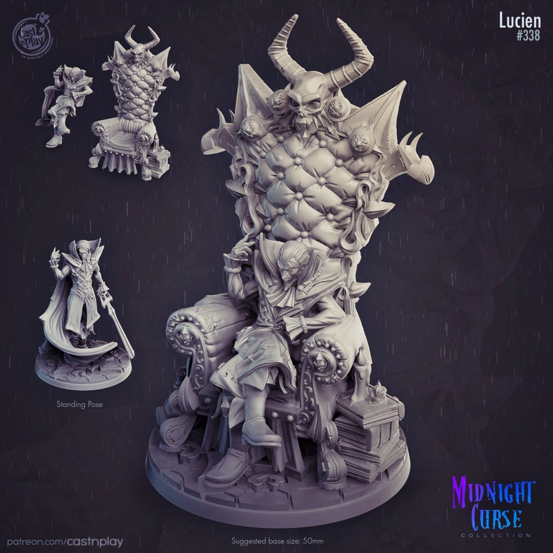 Lucien (vampire Lord) - Cast N Play | UNPAINTED Miniature in Resin - Etsy