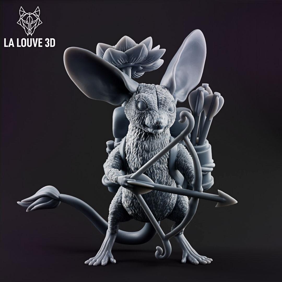 Jerboa Ranger | Desert Mouse | La Louvre 3D | UNPAINTED Miniature in ...
