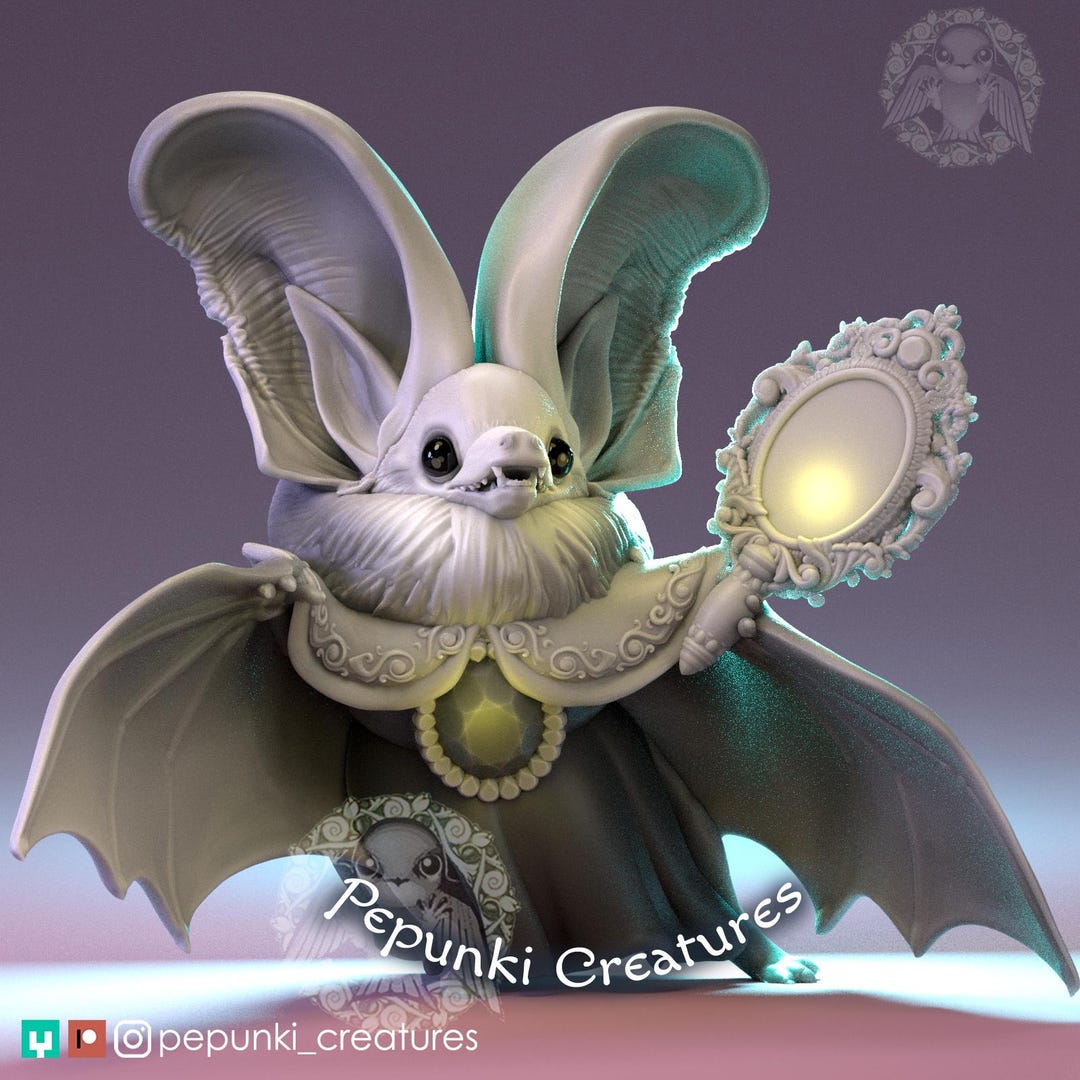 Long-eared Bat Countess | Pepunki Creatures | UNPAINTED Miniature in ...