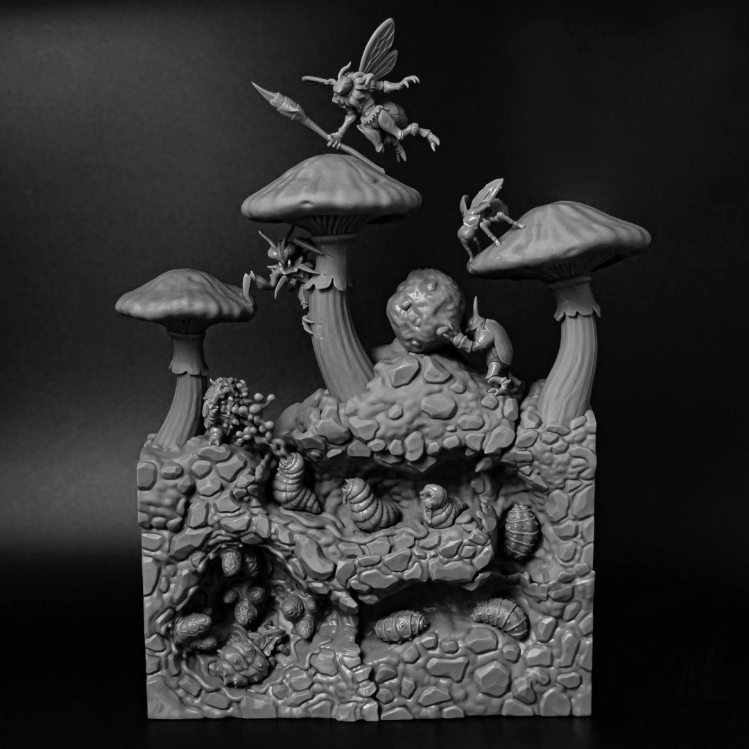 Insectopia Diorama Set (19 Pieces) | Goon Master | UNPAINTED Miniature ...