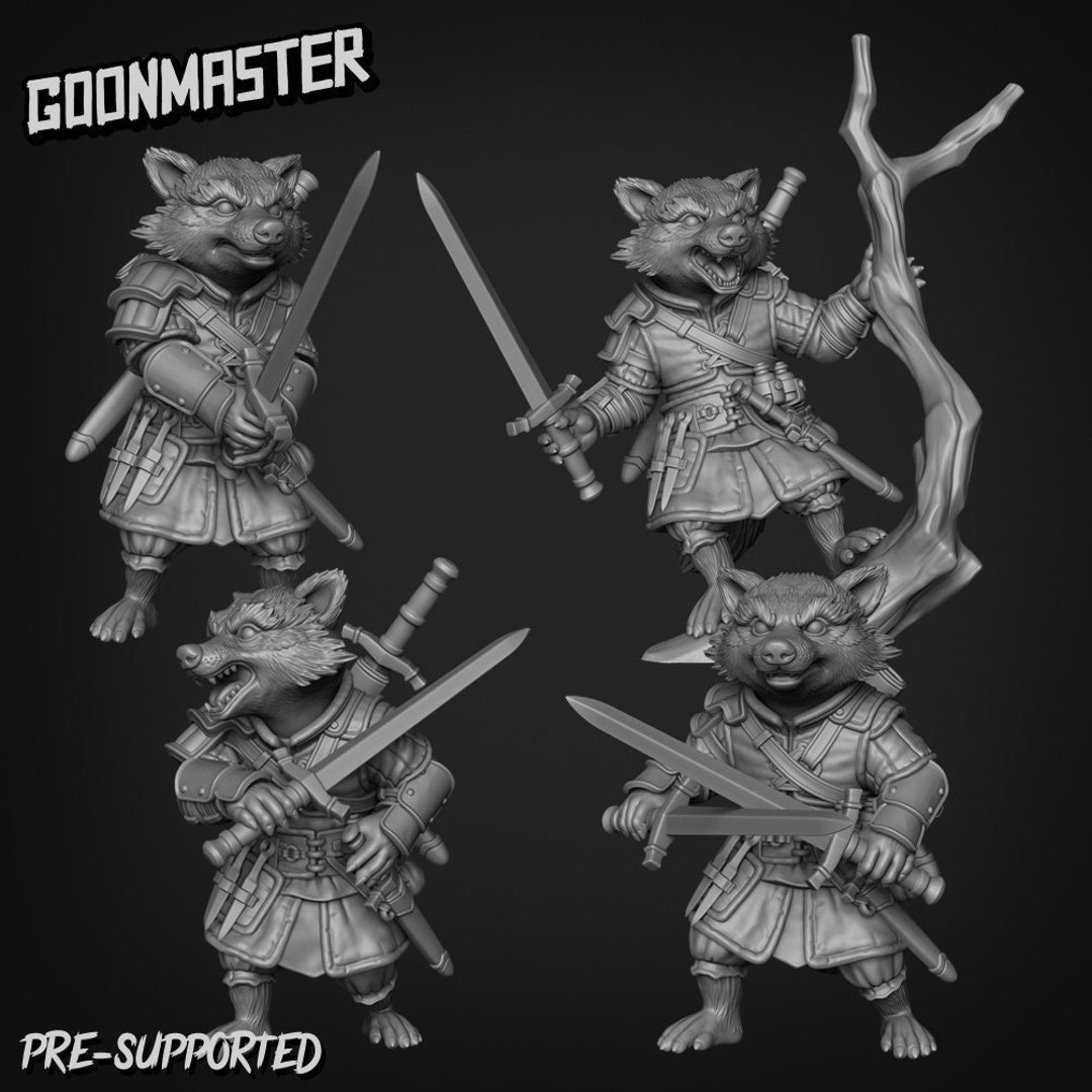 Roguish Raccoon (8 Poses, 1 Rude) | Goon Master | UNPAINTED Miniature ...