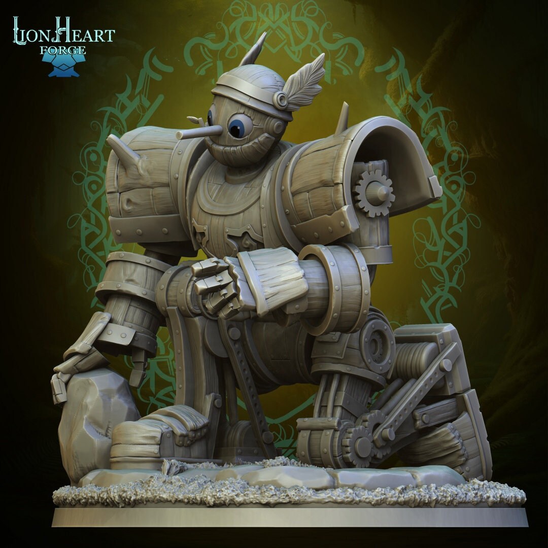 Pinocchio Wood Golem Lion Heart Forge UNPAINTED Miniature in Resin - Etsy