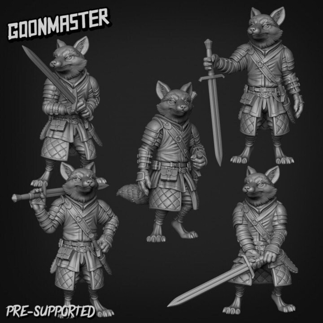 Fox Bounty Hunter (5 Poses) - Goon Master | UNPAINTED Miniature in ...