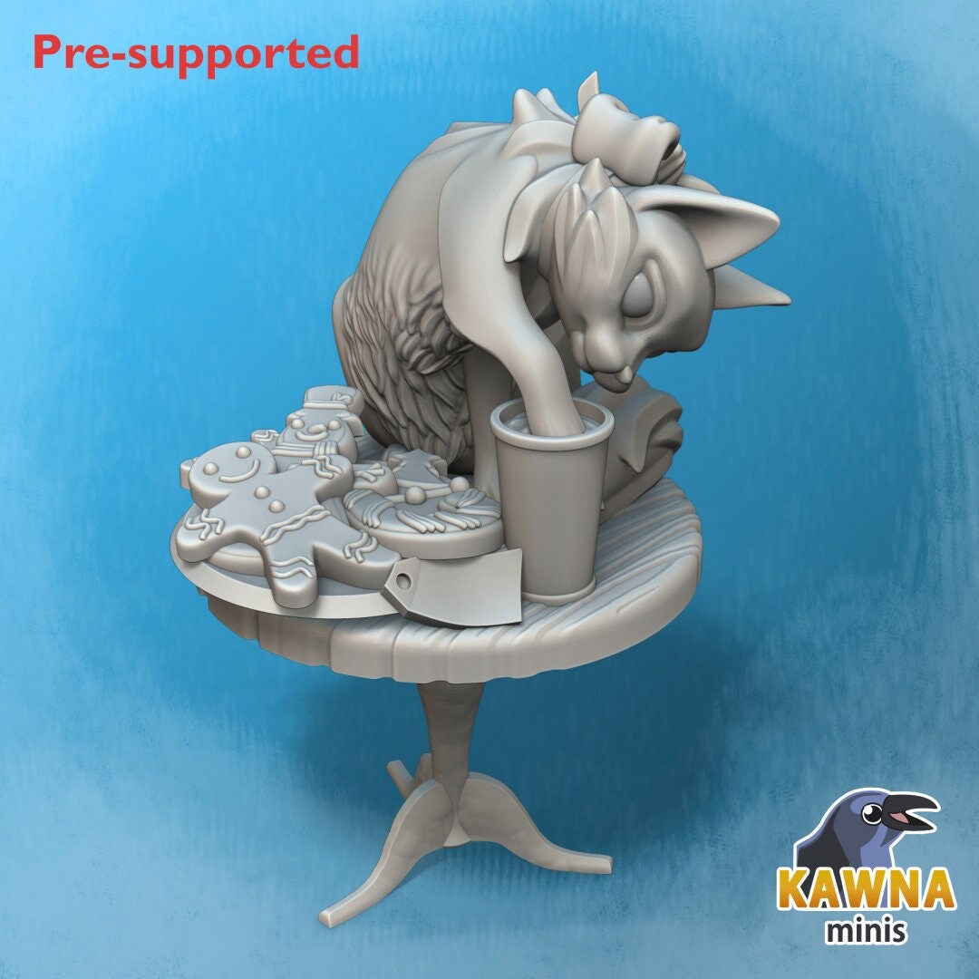 Christmas Cat Figure | Adventure Cat | Kawna | UNPAINTED Miniature in ...