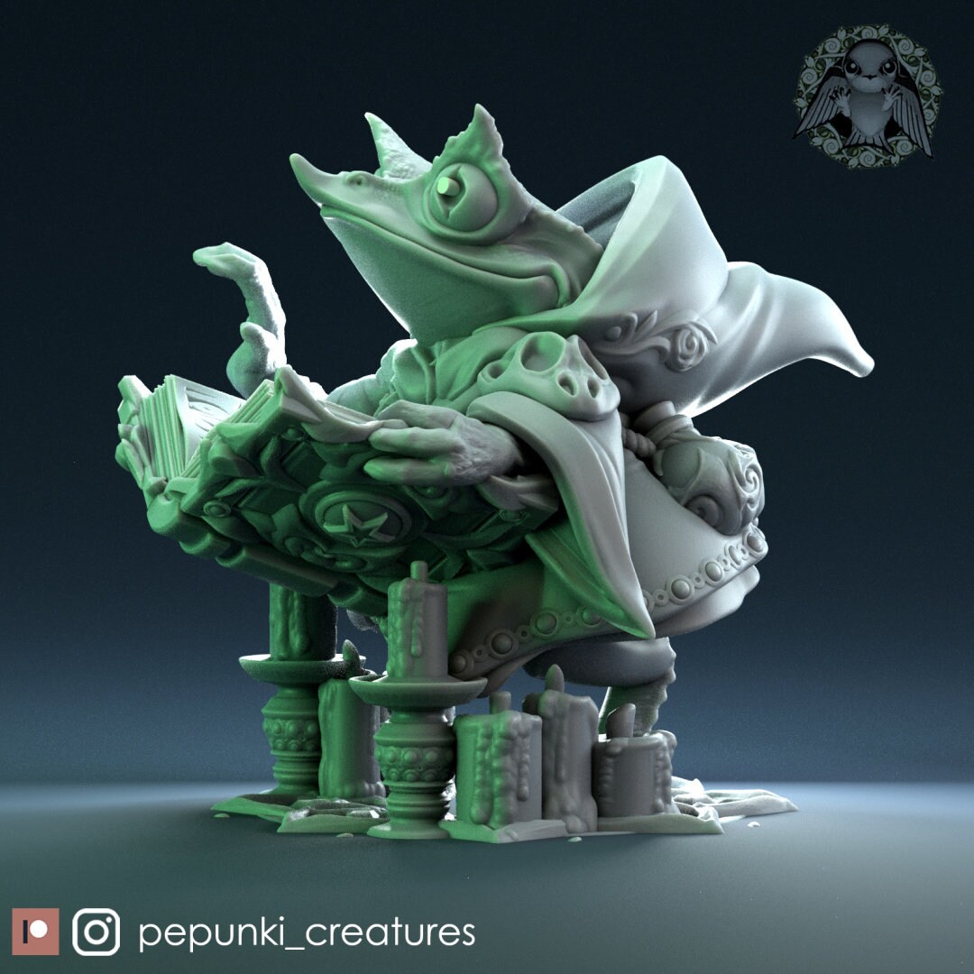 Necromancer Frog | Pepunki Creatures | UNPAINTED Miniature in Resin - Etsy