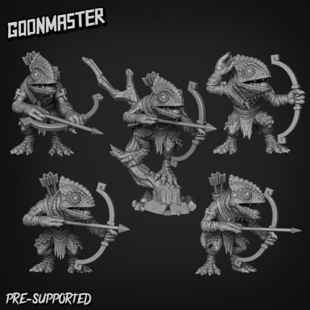 Chameleon Archer (5 Poses) - Goon Master | UNPAINTED Miniature in Resin ...