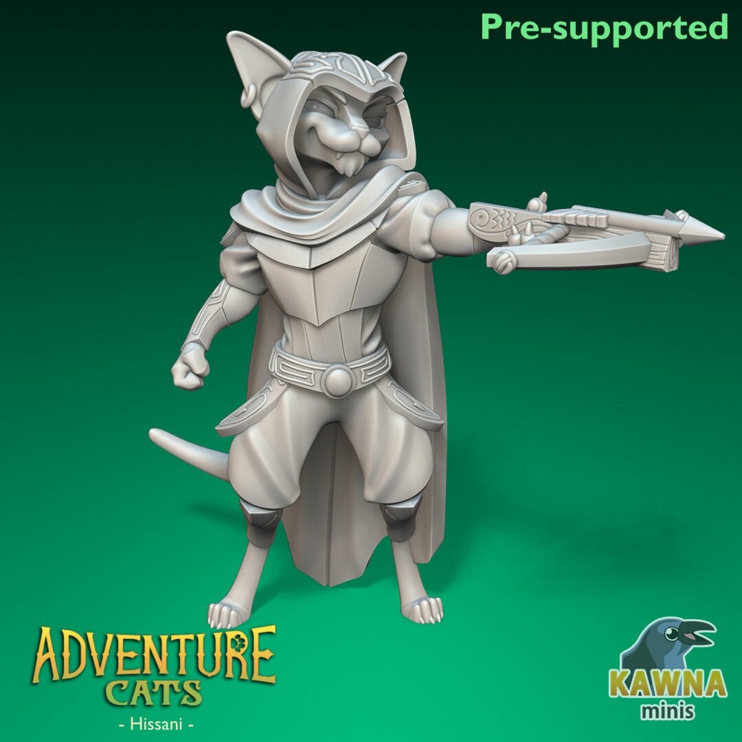 Hissani Ranger Male Cat RPG Miniature in Resin - Etsy