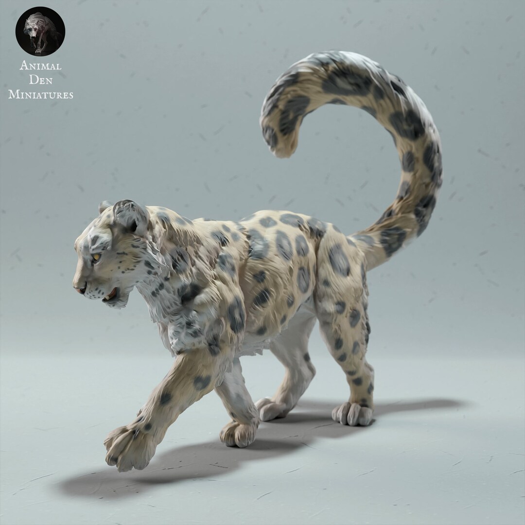 Snow Leopard | Animal Den Miniatures | UNPAINTED Miniature in Resin - Etsy
