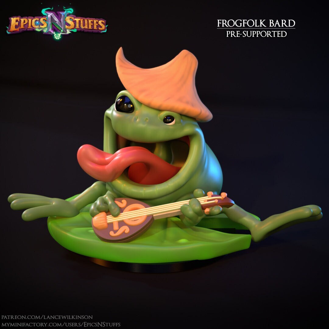Frogfolk Bard | Epics'n'stuffs | UNPAINTED Miniature in Resin - Etsy