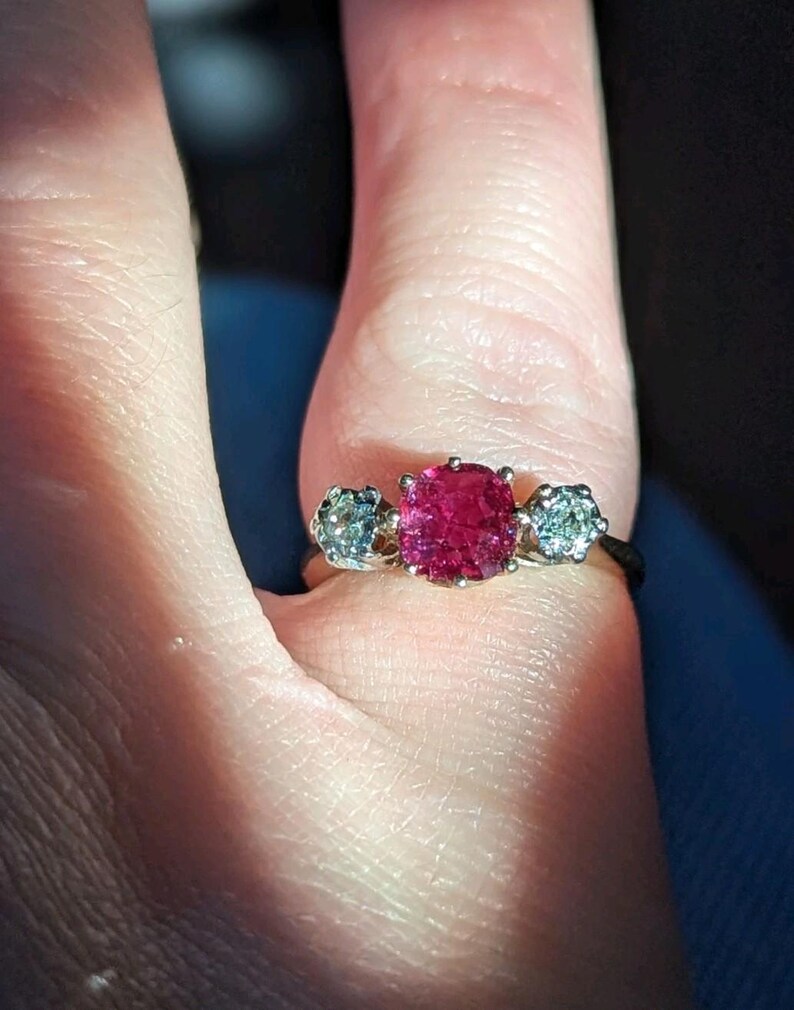 Edwardian Ruby and Old Mine Diamond Ring - Etsy
