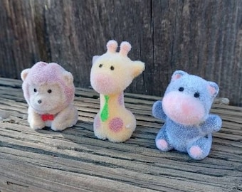 Flocked Zoo Animal - Etsy