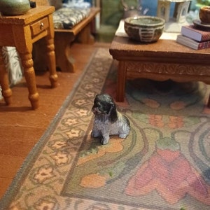 Tiny Sitting Dog, Dollhouse Pet - 1:12 or Half Scale Dollhouse ...