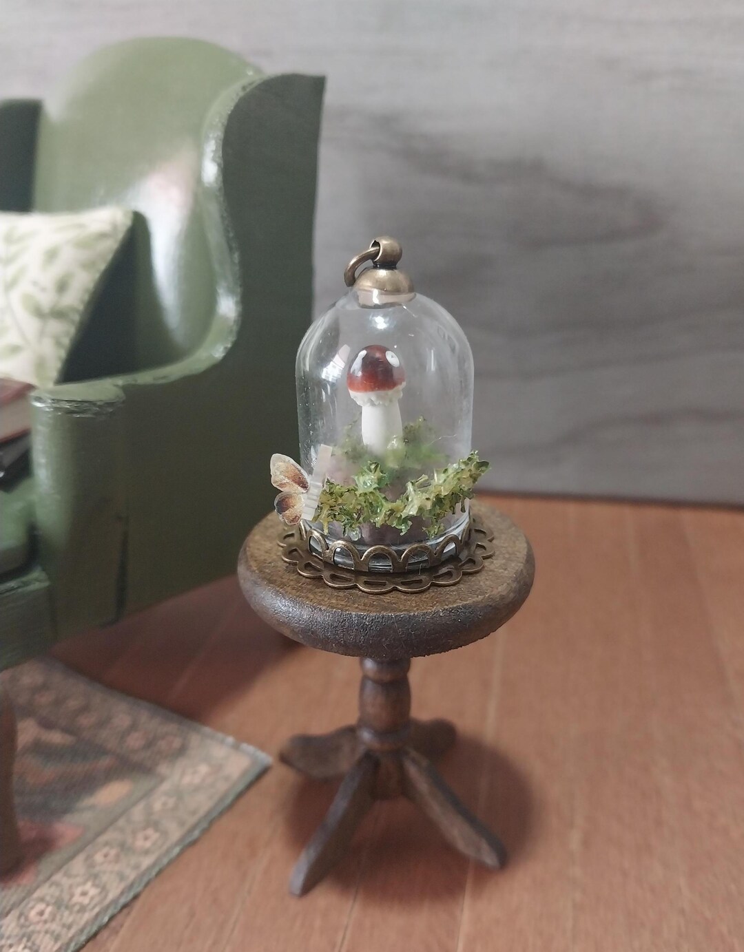 Mushroom and Pumpkin Cloche - 1:12 Scale Dollhouse Miniature OOAK - Etsy