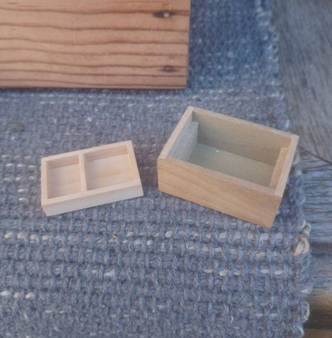 Two-tier Storage Crate Box With Tray and Compartments 1:12 - Etsy