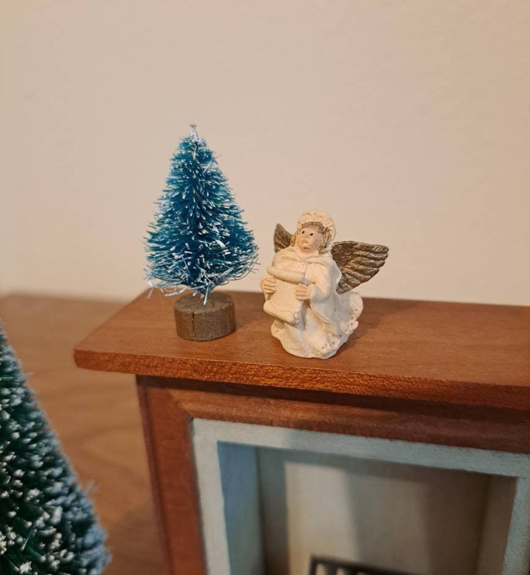 Angel With Scroll Figurine, 1" Resin Mini - 1:12 Scale Dollhouse ...