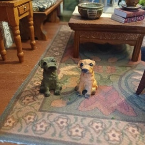 Tiny Sitting Dog, Dollhouse Pet - 1:12 or Half Scale Dollhouse ...