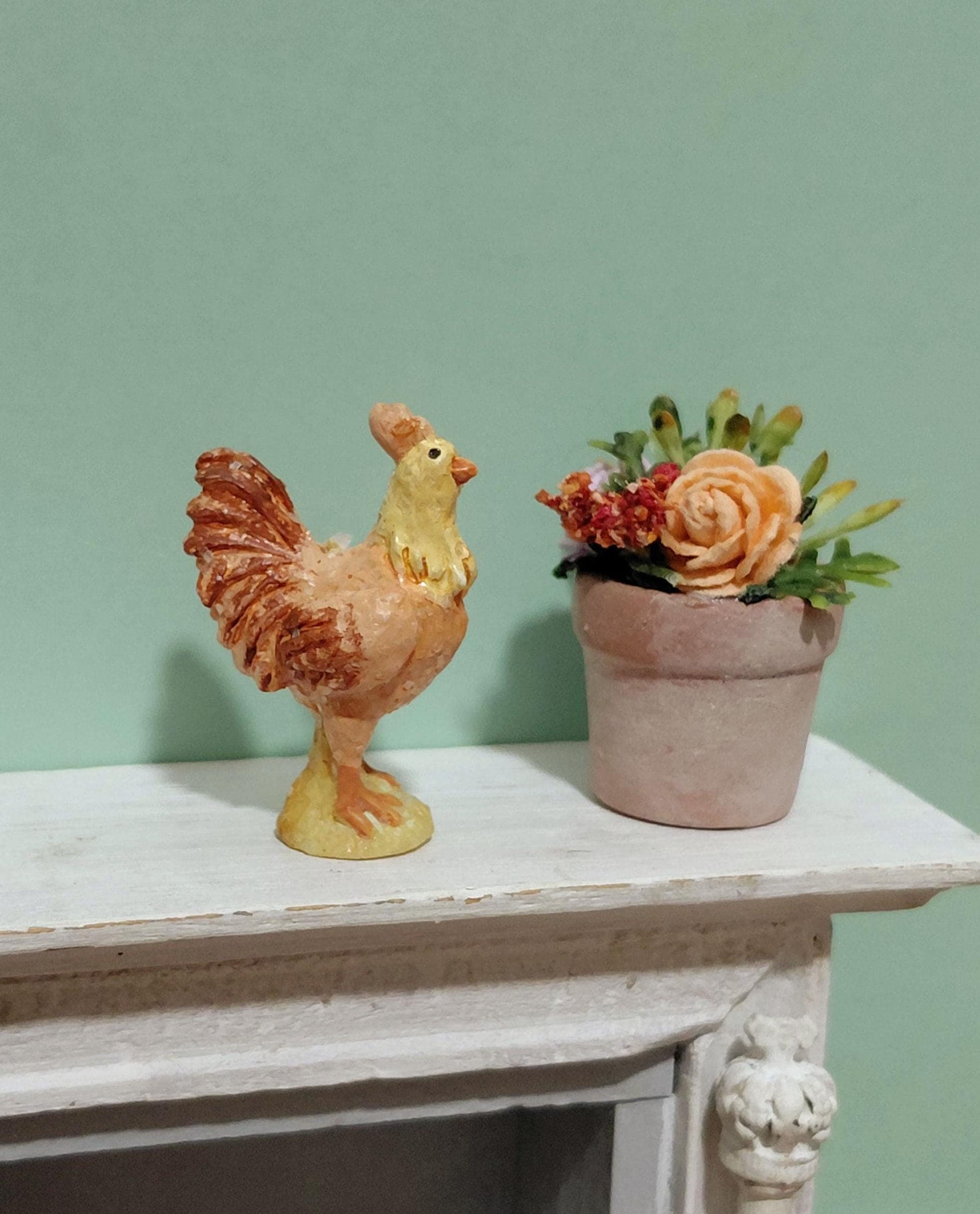 Rustic Easter Bunny or Chick Figurine - 1:12 Scale Dollhouse Miniature ...