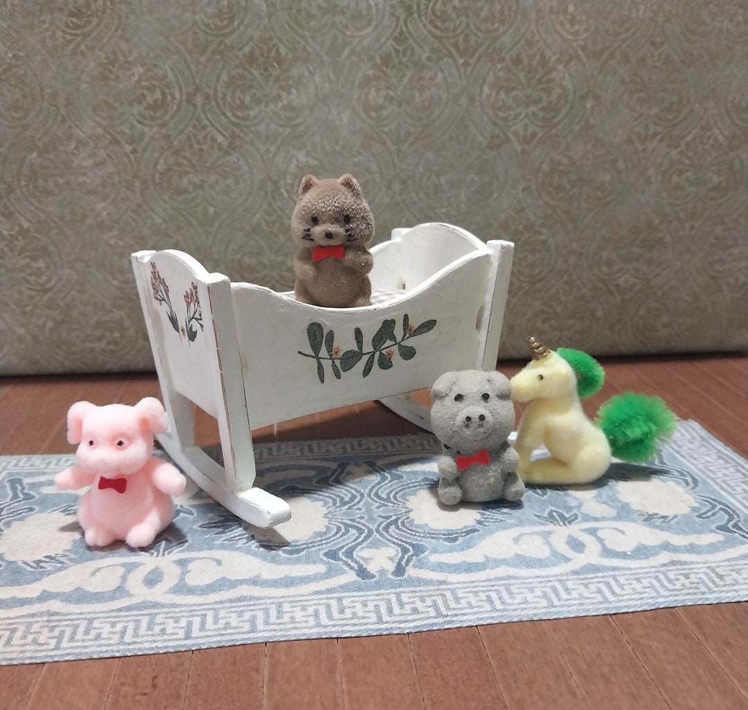 Stuffed Animal, 1" Flocked Vintage Mini - 1:12 Scale Dollhouse ...