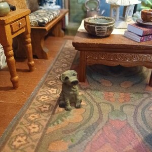 Tiny Sitting Dog, Dollhouse Pet - 1:12 or Half Scale Dollhouse ...