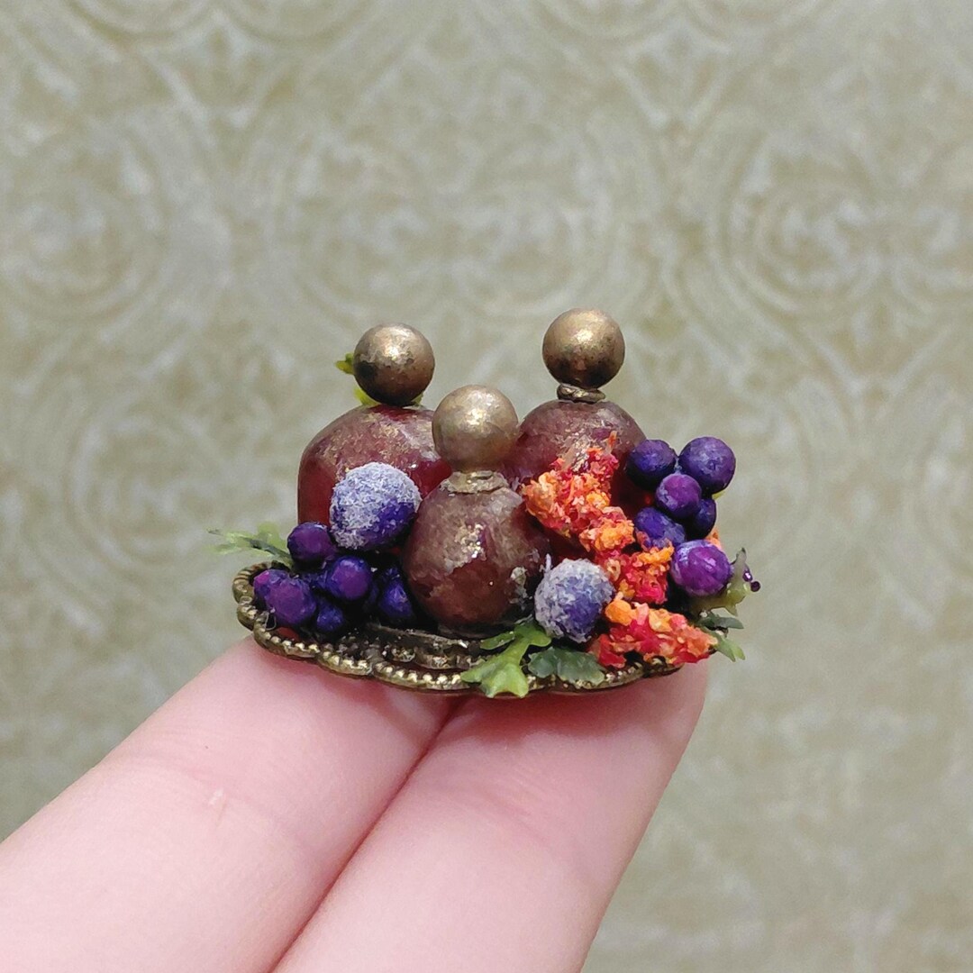 Fairy Vanity or Potions Tray With Red Bottles and Grapes - 1:12 Scale ...