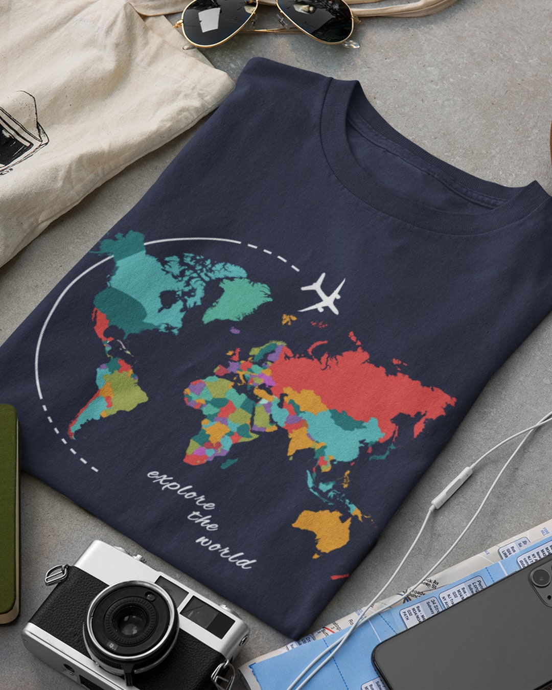 World Map Shirt, Adventure Shirt, Geography Shirt, Wanderlust Shirt ...