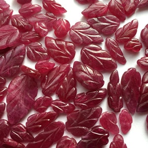Natural Ruby Leaf Carving , Ruby Hand Carved, Gemstone Ruby Carving ...