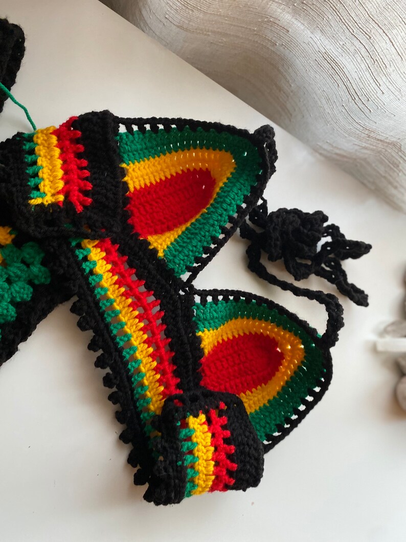 Reggae Handmade Crochet Short and Halter 2 Piece - Etsy