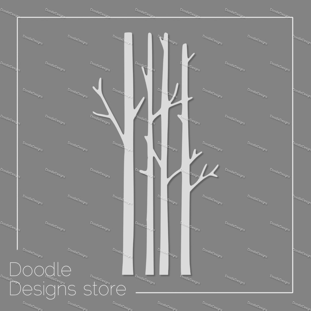 Birch Tree Panel SVG/ Bare Tree Svg for Cricut/silhouette Cutting ...
