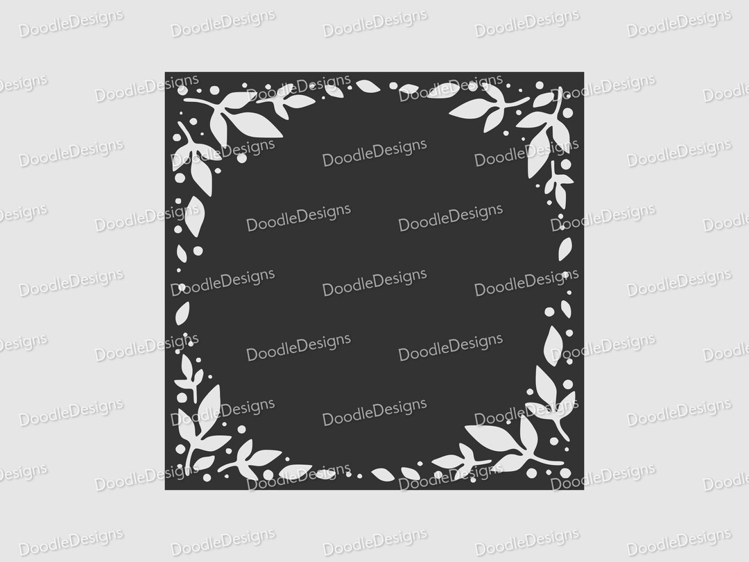 Square Leaf Border SVG/ Intricate Leaf Border for Cricut/silhouette ...