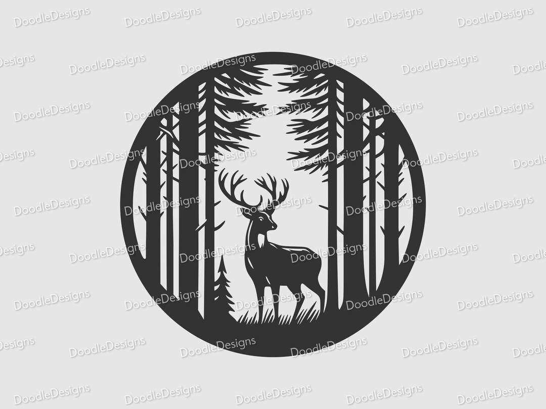 Deer/ Stag in Forest Svg Cutting File for Cricut | Stag Svg | Forest ...