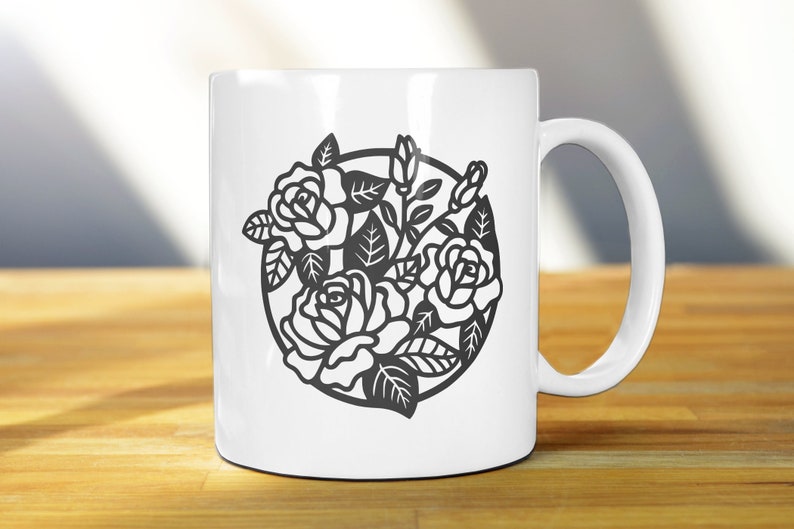 Intricate Rose SVG/ Rose Circle Svg for Cricut/silhouette Cutting ...