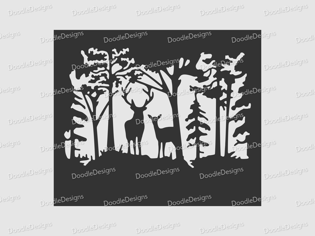 Deer in Woodland SVG/ Deer in Forest Svg/ Forest Svg for Cricut ...