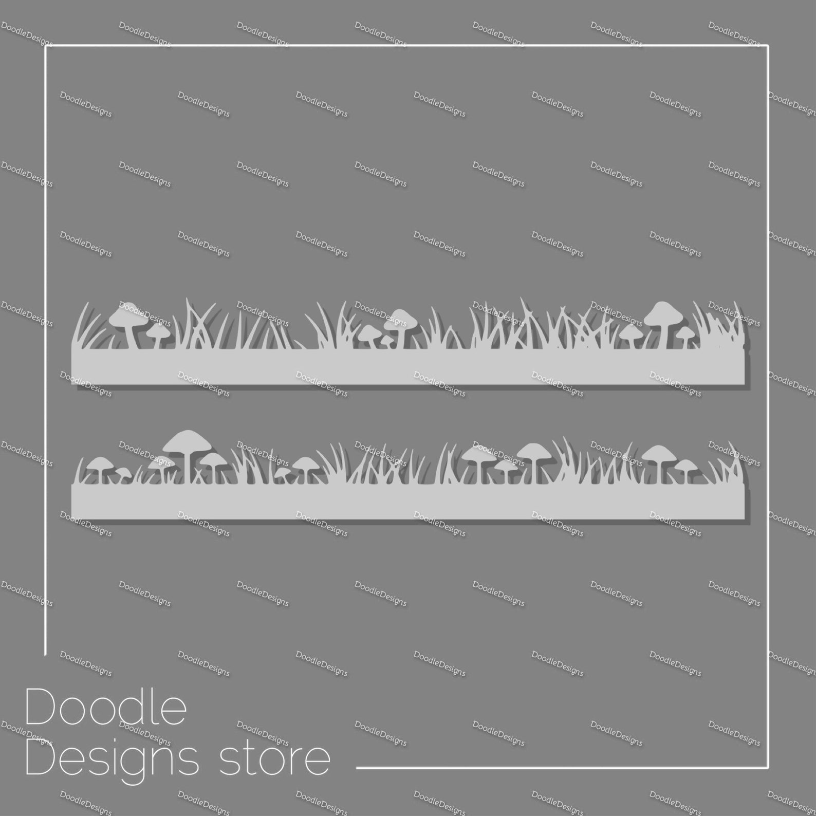 Two Toadstool/ Grass Border Svgs for Scene Building and - Etsy