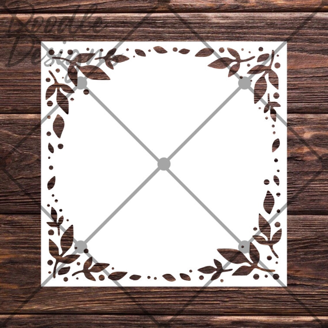 Square leaf border SVG/ intricate leaf border for | Etsy