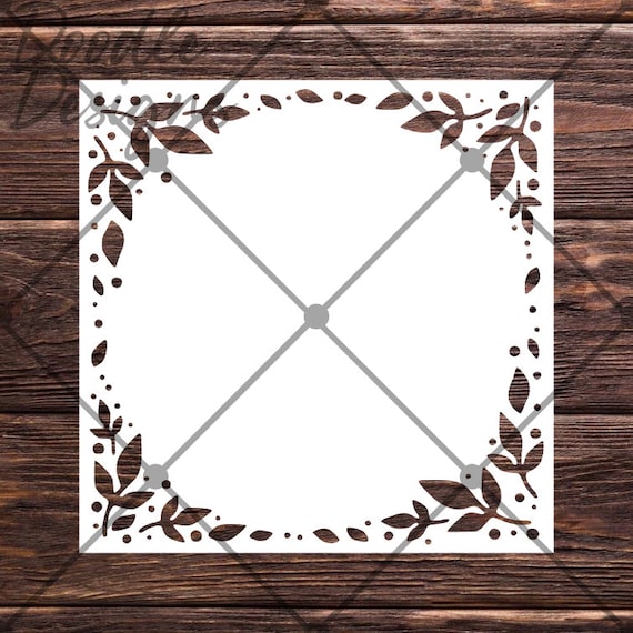 Square leaf border SVG/ intricate leaf border for | Etsy