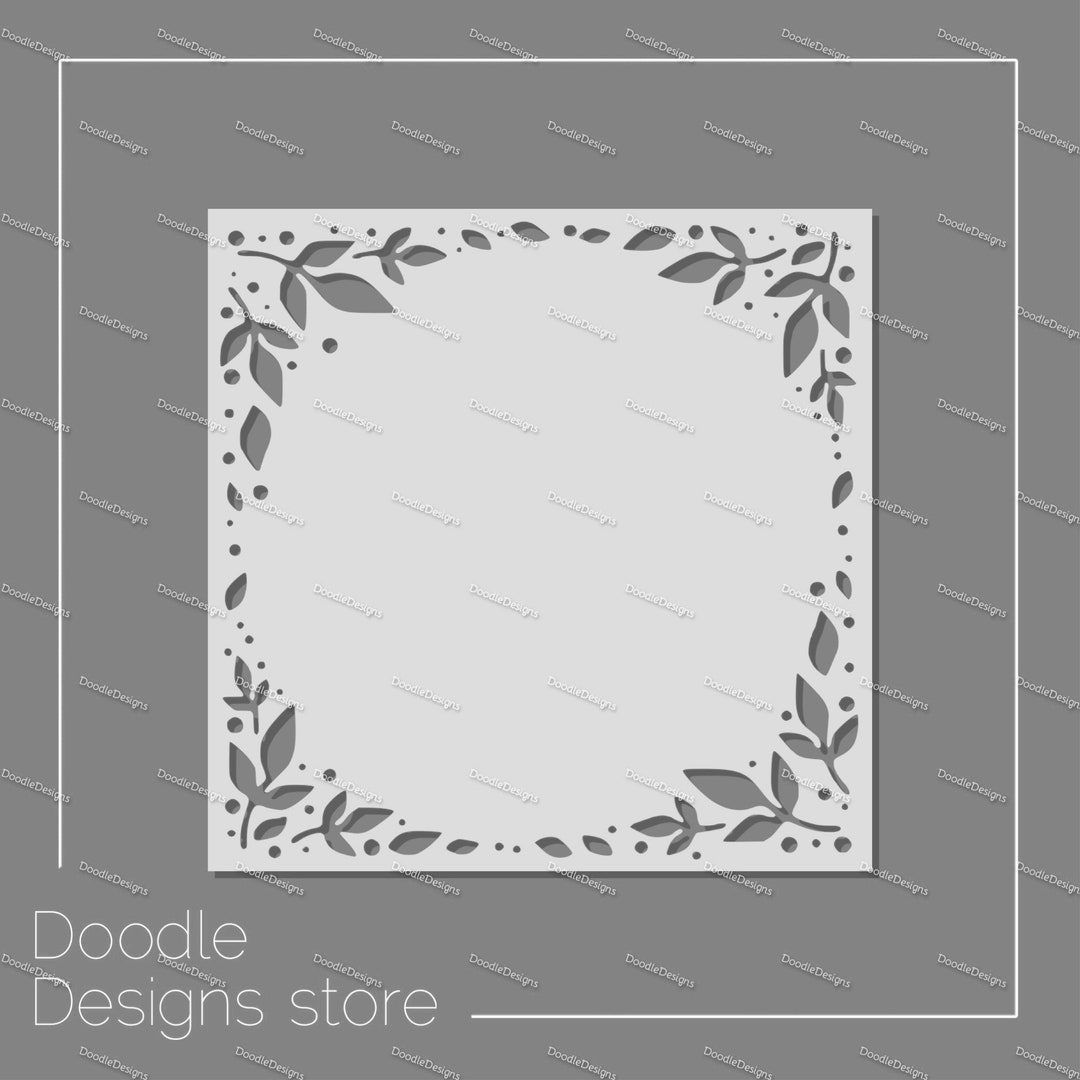 Square Leaf Border SVG/ Intricate Leaf Border for Cricut/silhouette ...