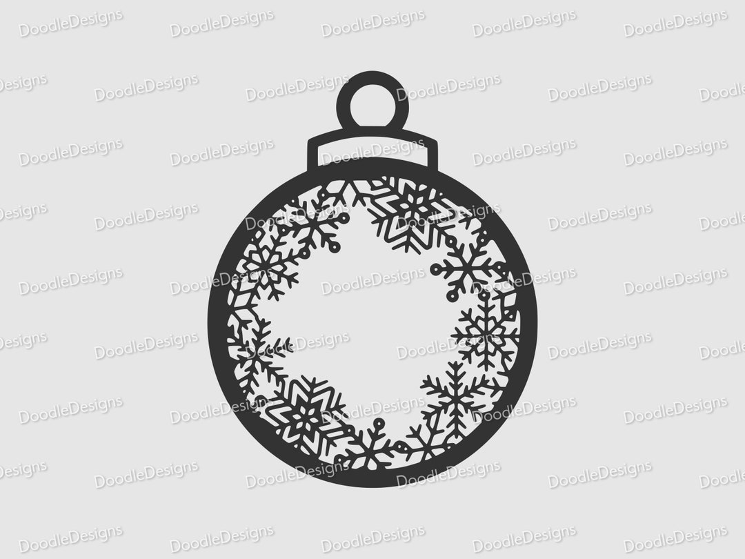 Snowflake Bauble SVG/ Simple Snowflake Bauble for Cricut/silhouette ...