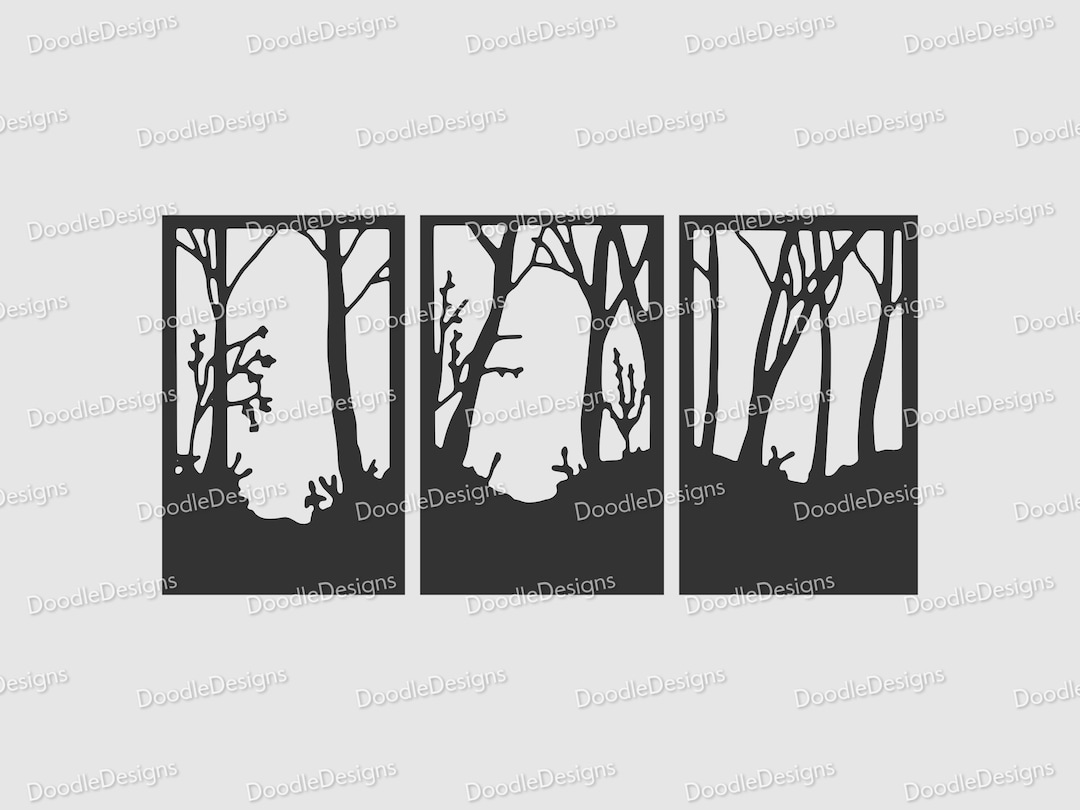 Forest Tree Panel Svgs for Scene Building and Shadowboxes/ Cricut ...