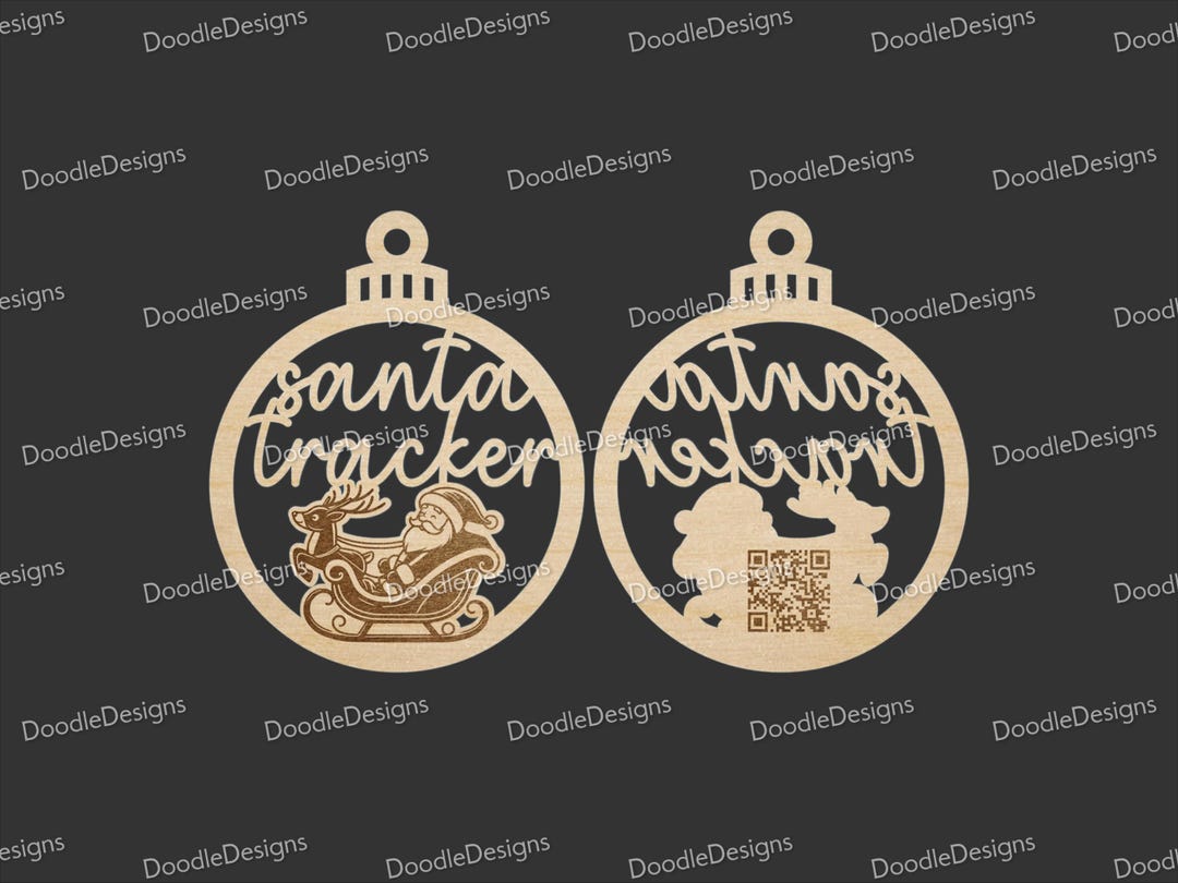 Santa Tracker Christmas Bauble SVG Laser Cutting File | Christmas ...