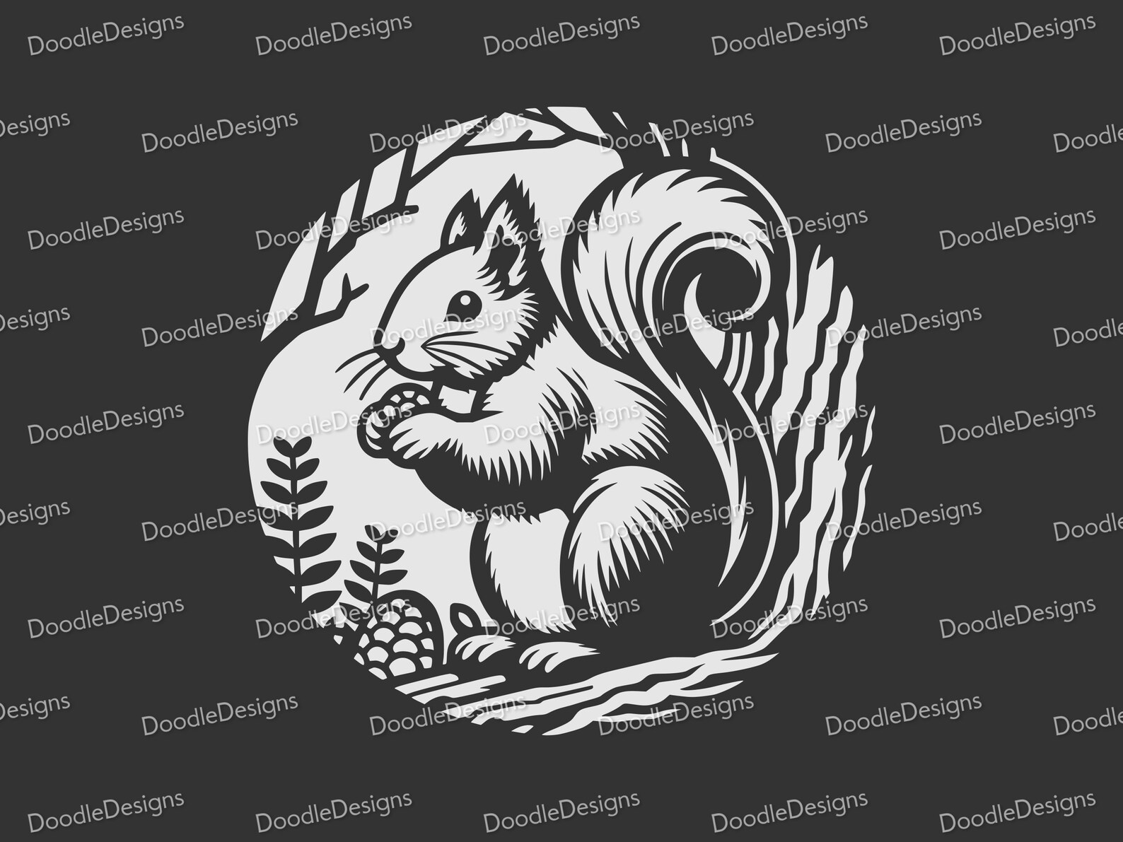 Squirrel in Forest Svg | Squirrel Sat on Branch Svg | Squirrel Svg ...