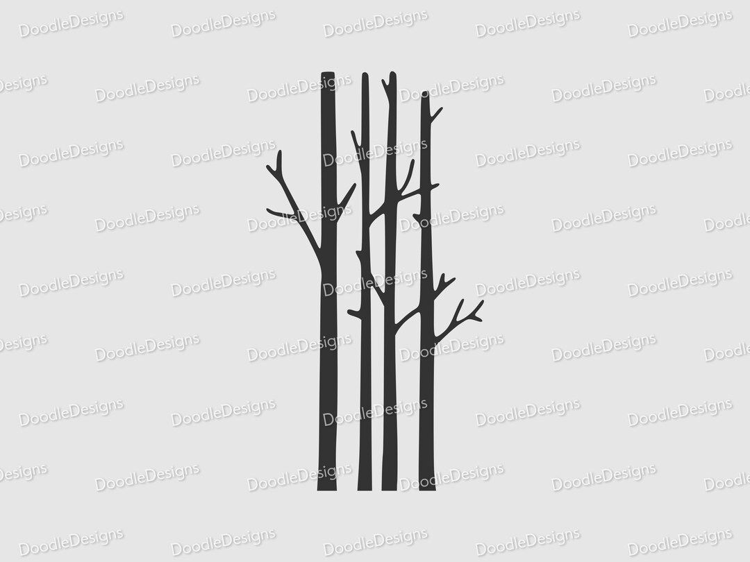 Birch Tree Panel SVG/ Bare Tree Svg for Cricut/silhouette Cutting ...