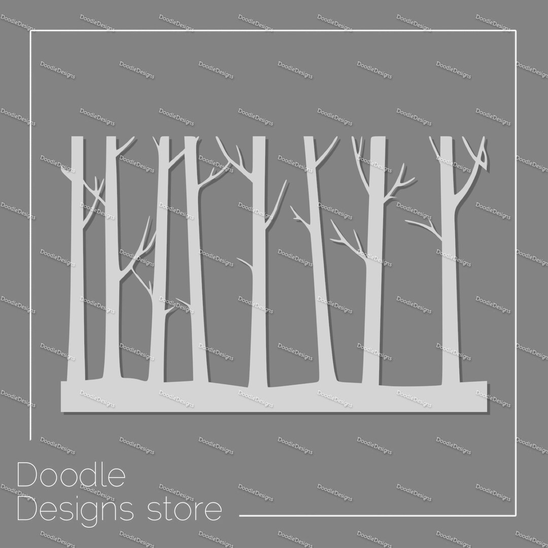 Birch Treeline SVG/ Bare Tree Svg for Cricut/silhouette Cutting ...