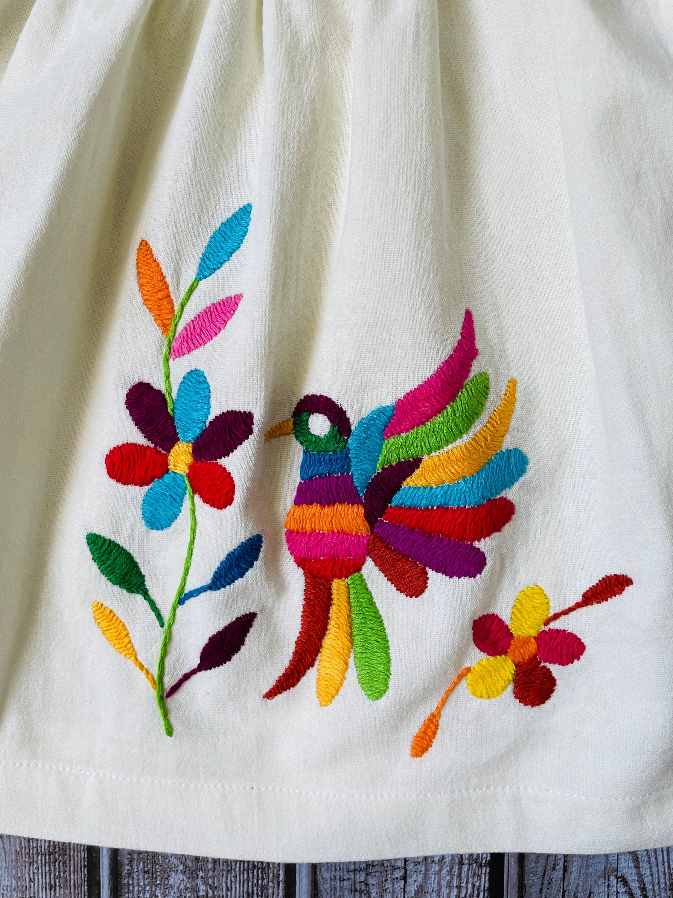 3T Beautiful Tenango Embroidery Colorful Mexican Dress - Etsy