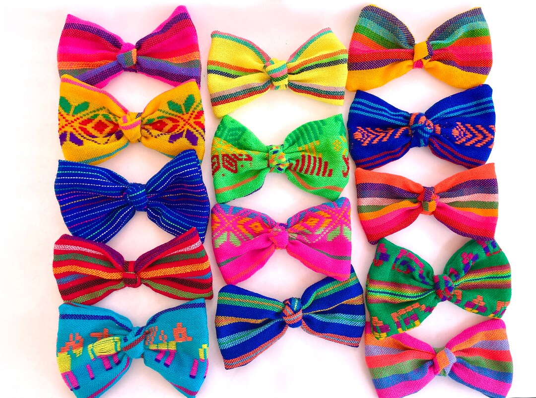 Serape Mexican Bows for Girls/ Colorful Mexican Bows/ Cambaya Bows - Etsy