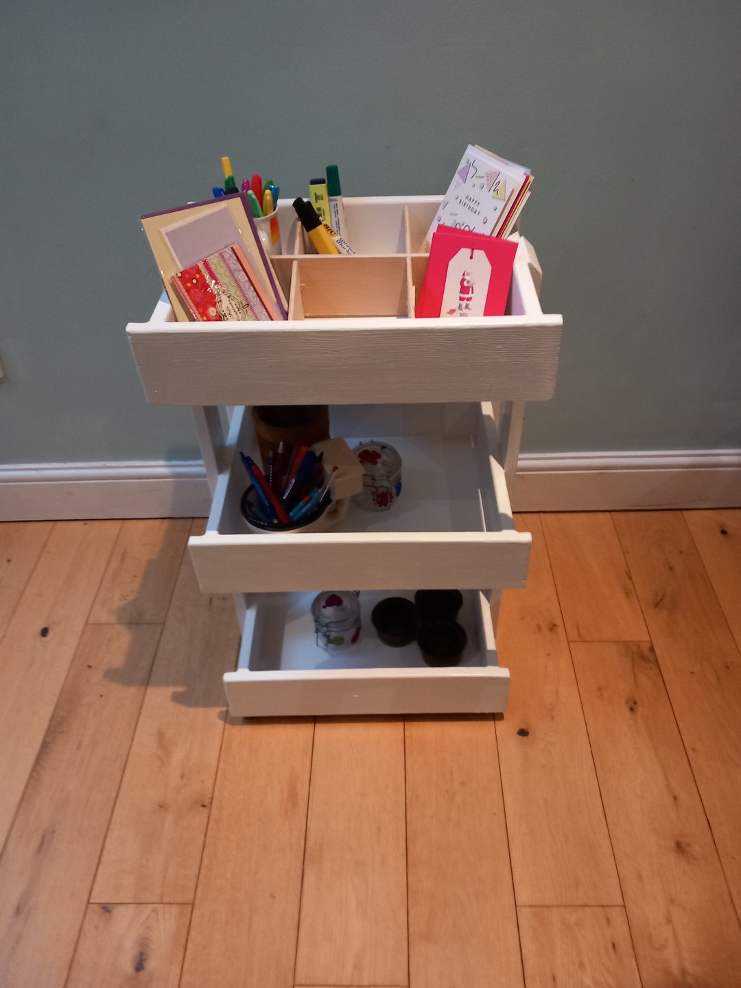 Handmade 3 Tier Art and Craft Trolley That Comes in 2 Sizes. Ideal for ...