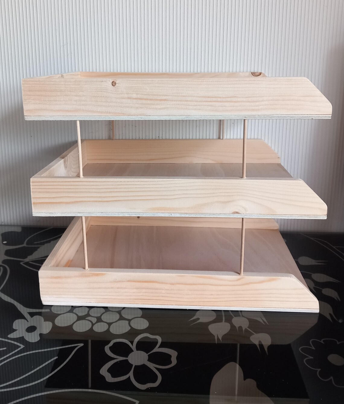 Wooden Filing Trays Stackable From 1 to 3 Tiers. Designed for A4 Sized ...