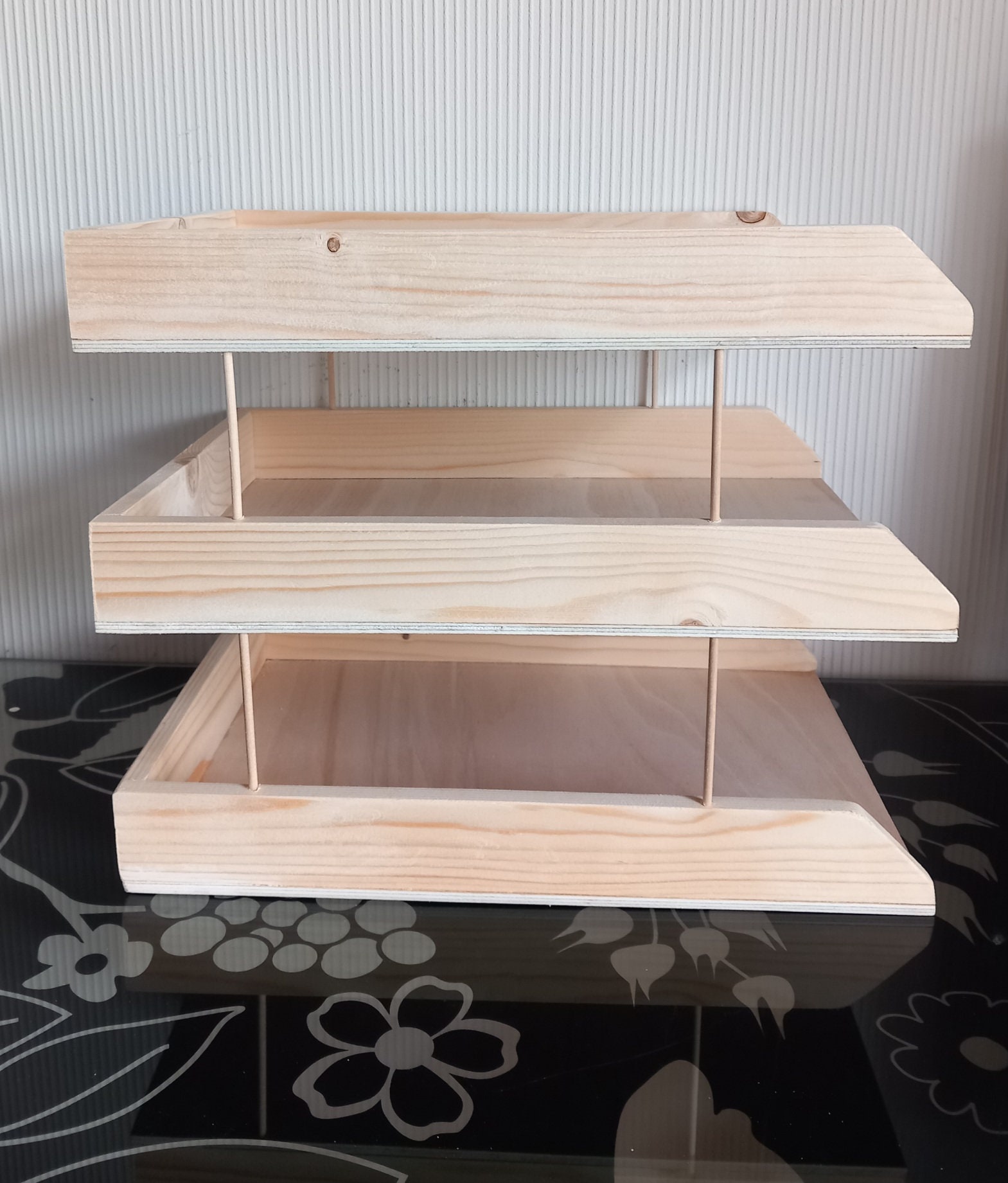 Wooden Filing Trays Stackable From 1 to 3 Tiers. Designed for A4 Sized ...