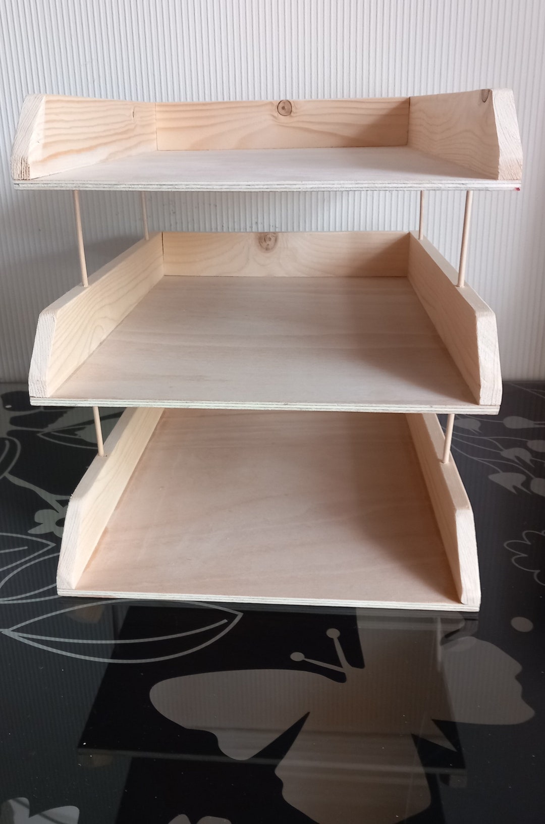 Wooden Filing Trays Stackable From 1 to 3 Tiers. Designed for A4 Sized ...