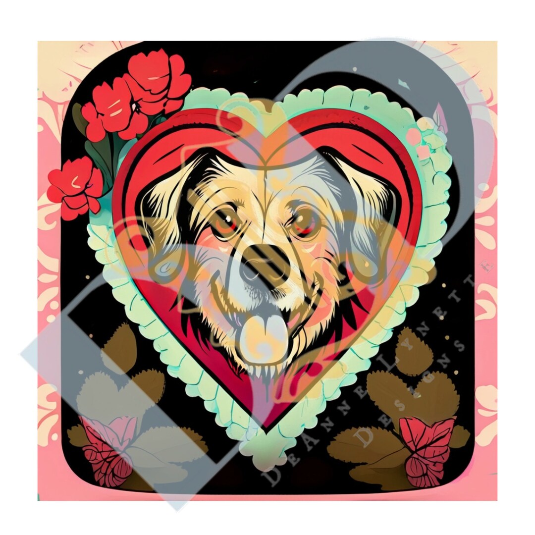 Heart Love JPG Dog, SVG, PNG Clipart Cut File - Etsy